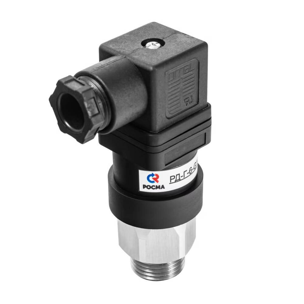 Реле давления Росма РД-Г-6 диапазон 3-10МПа, наружная резьба G1/4, мембрана - HNBR, разъем Pg9, на повышение давления