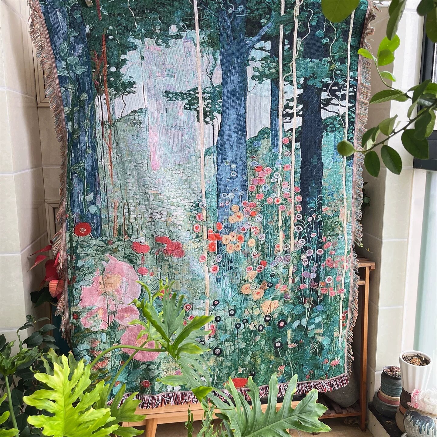 Плед для трансграничной торговли с изображением всемирно известных картин, одинарный плед для дивана, декоративный