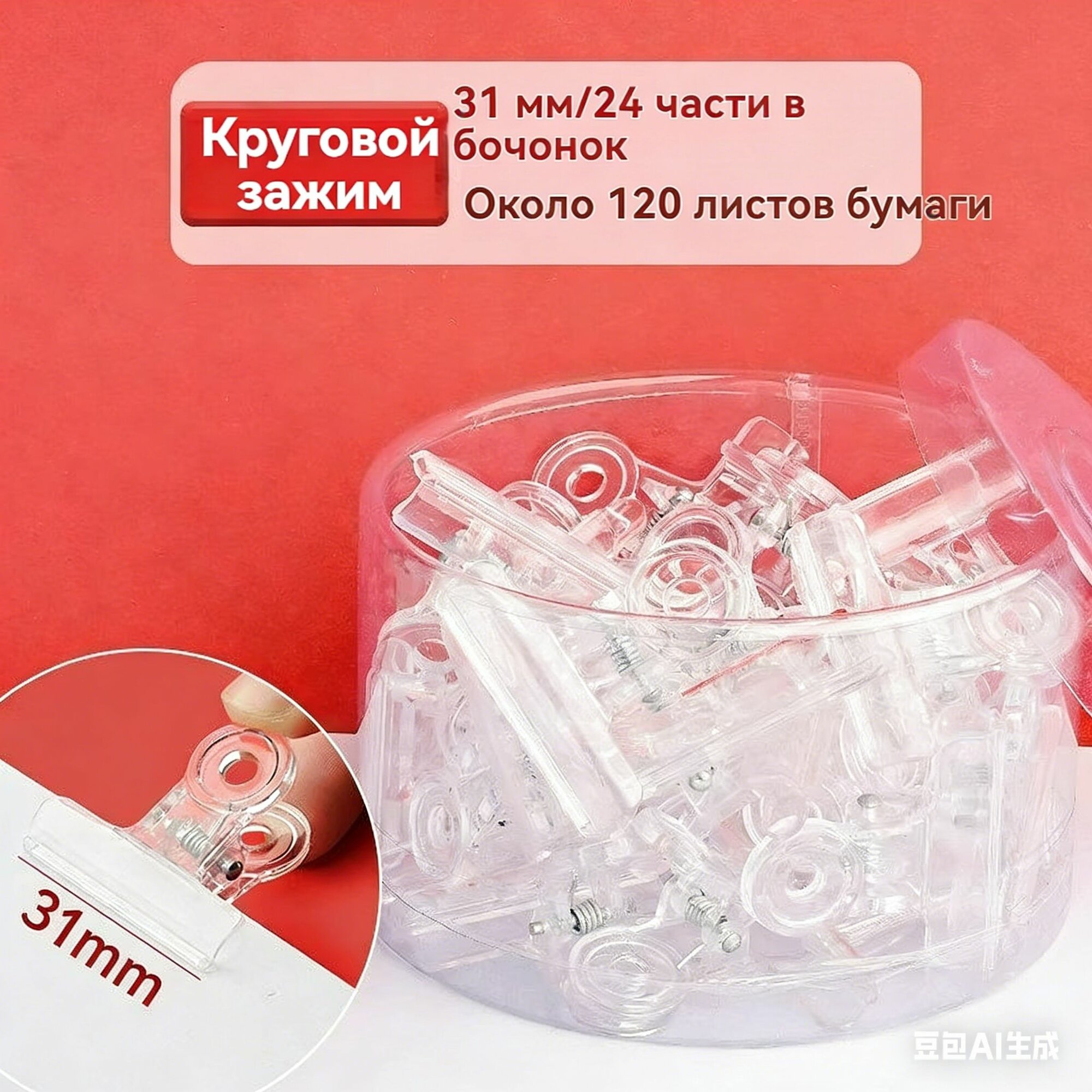 Прозрачные биндер-клипсы для документов канцелярские зажимы для офиса и школы булавка