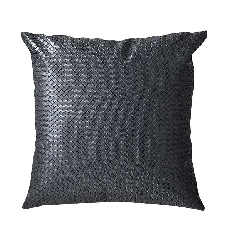 Простая высококачественная кожаная подушка для дивана, легкая роскошь для гостиной и офиса, поддержка поясницы, кожаная подушка, квадратная подушка