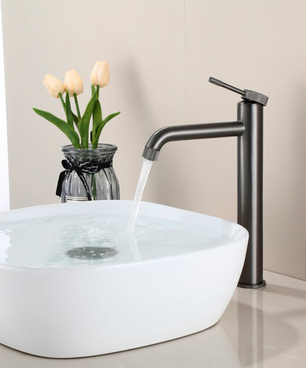 Смеситель однорычажный для раковины-чаши из латуни Hansen HL11098-P графит