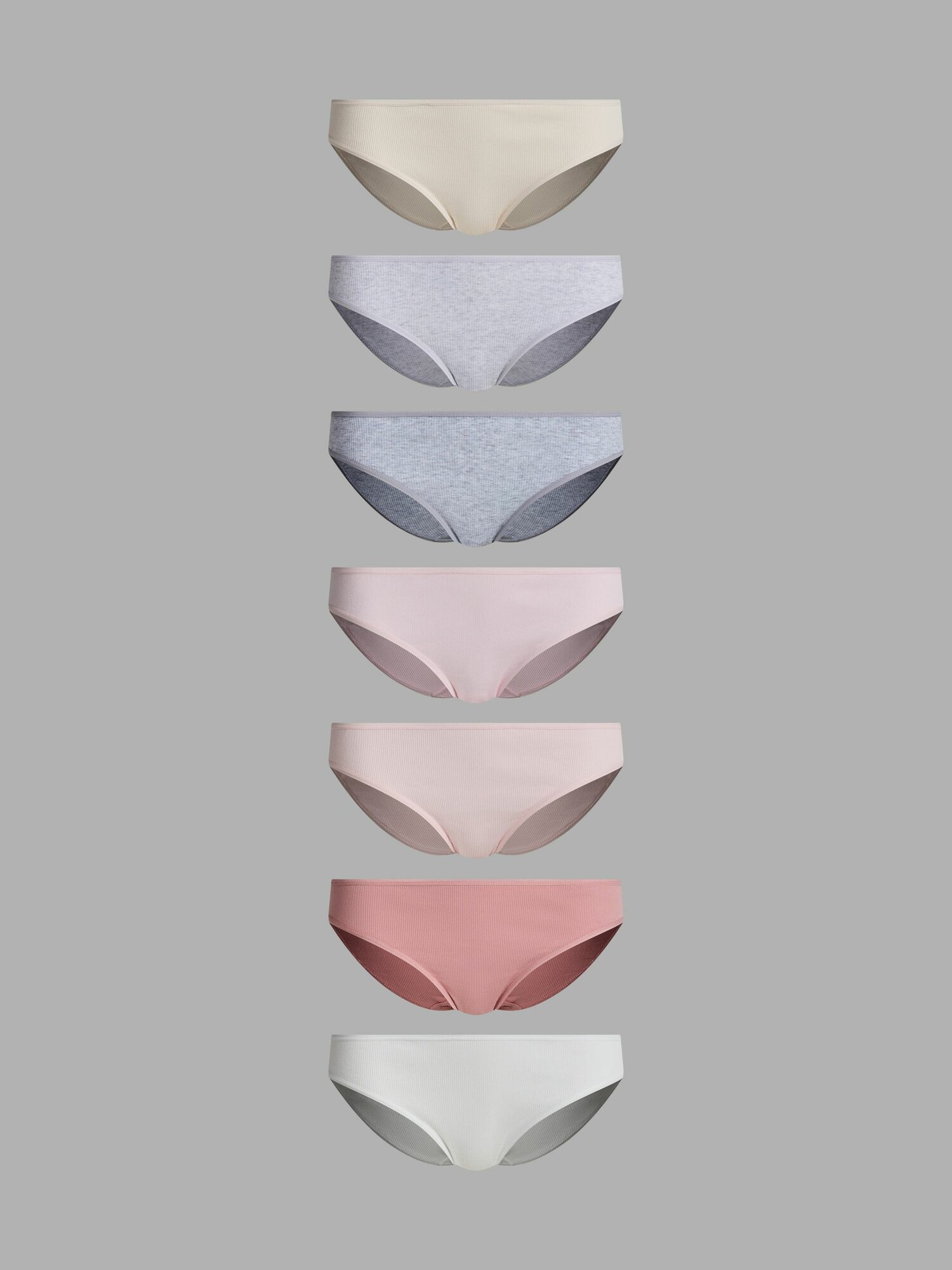 Трусы-слипы - 7 шт. в рубчик твое, цвет: белый; серый; розовый