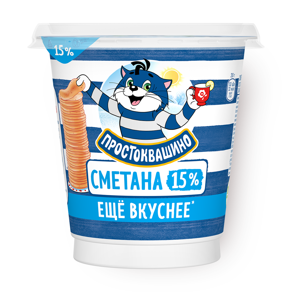 Сметана Простоквашино, 15%, без заменителя молочного жира, 300 г