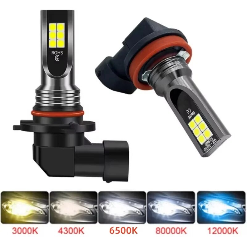 2 шт. LED лампа H8 H11 противотуманная 3000K Yellow