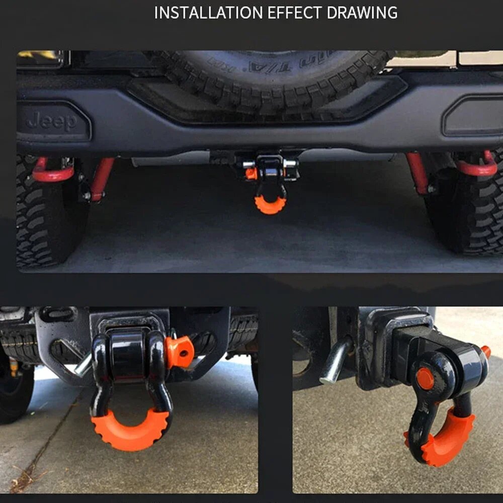 22 мм 28,5 т автомобильная скоба U-типа, буксировочный крюк для прицепа, D-образные кольца, дужка красно-черного цвета для восстановления автомобиля, буксировка, тюнинг автомобиля