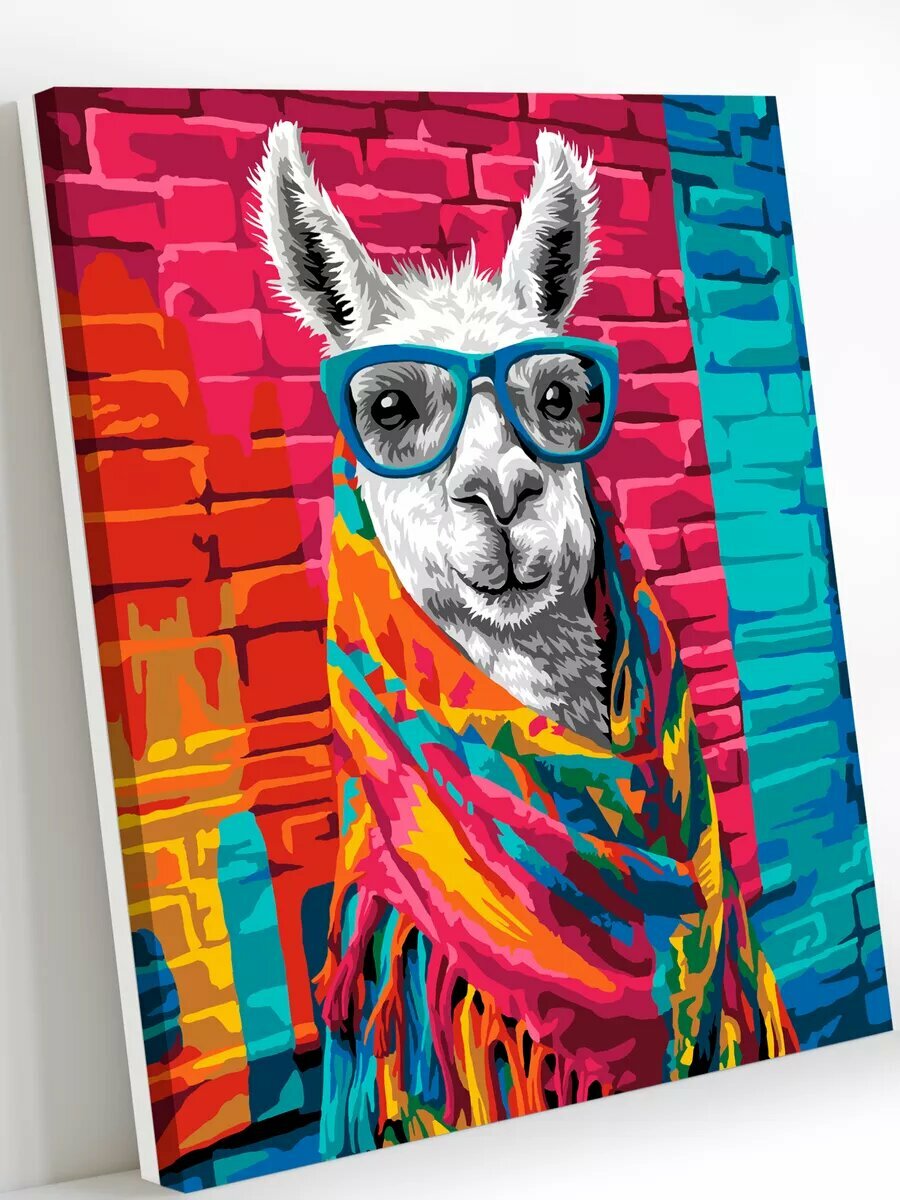 Картина по номерам Hobby Paint Стильная лама