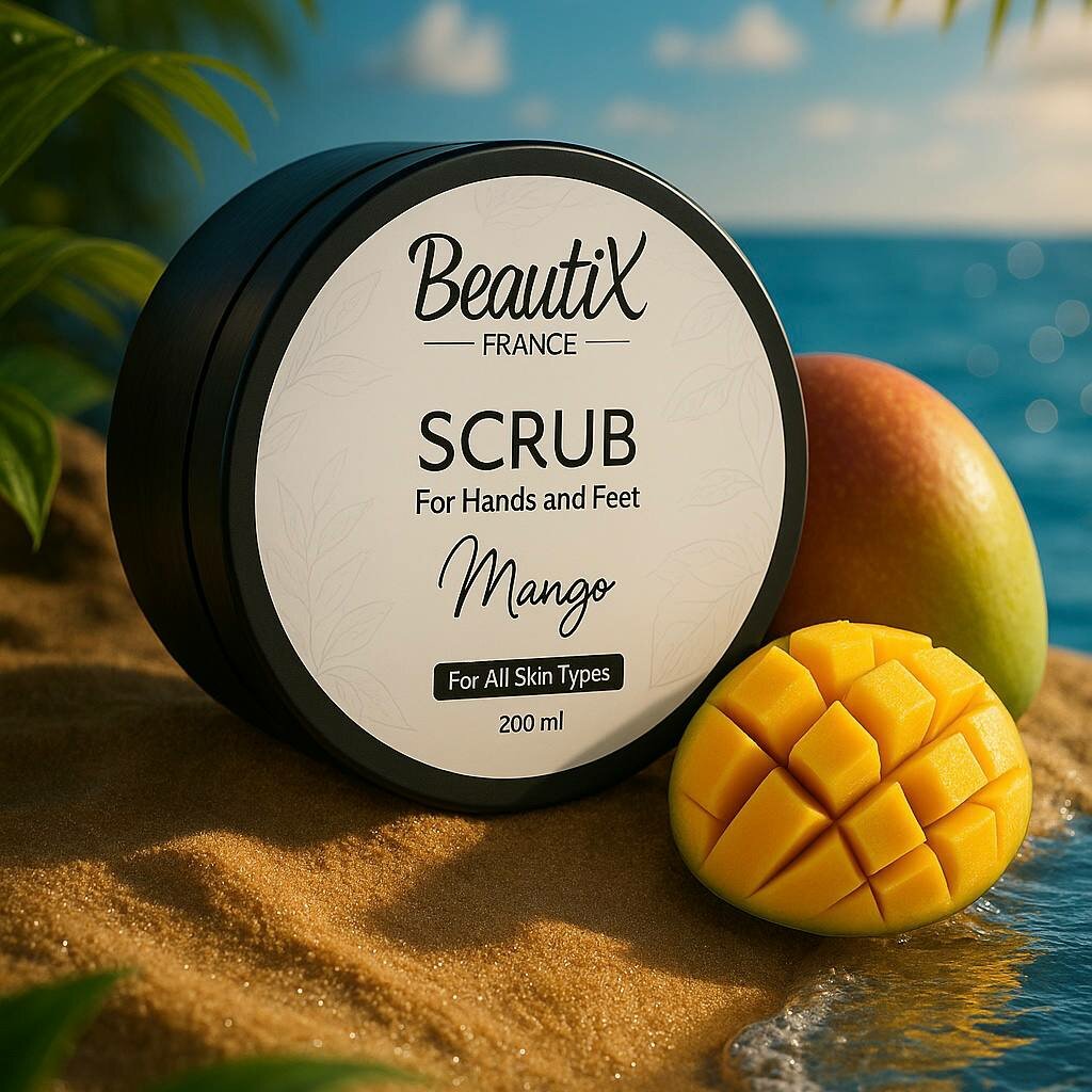 Скраб Beautix Манго, для рук, ног и тела, пилинг и отшелушивание, 200 мл