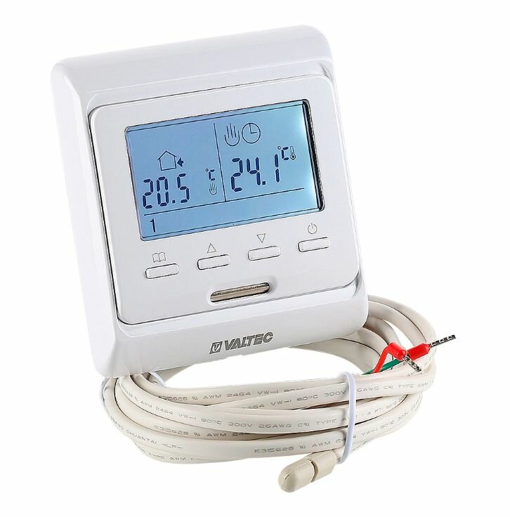 Терморегулятор электронный комнатный VALTEC с датчиком температуры пола 220 В