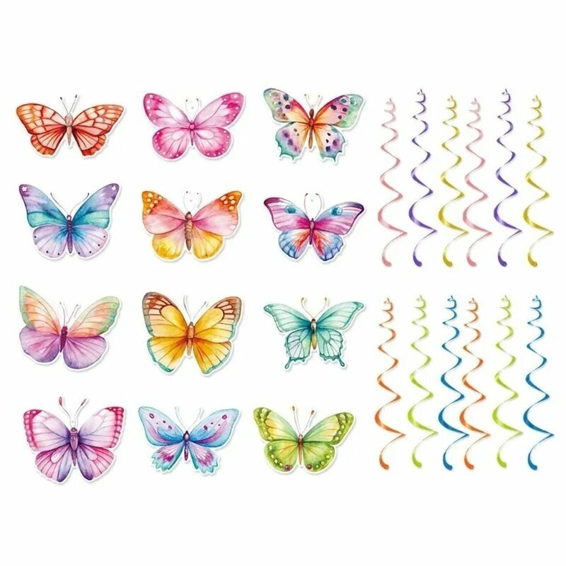 Спиральные декоративные украшения в виде бабочек