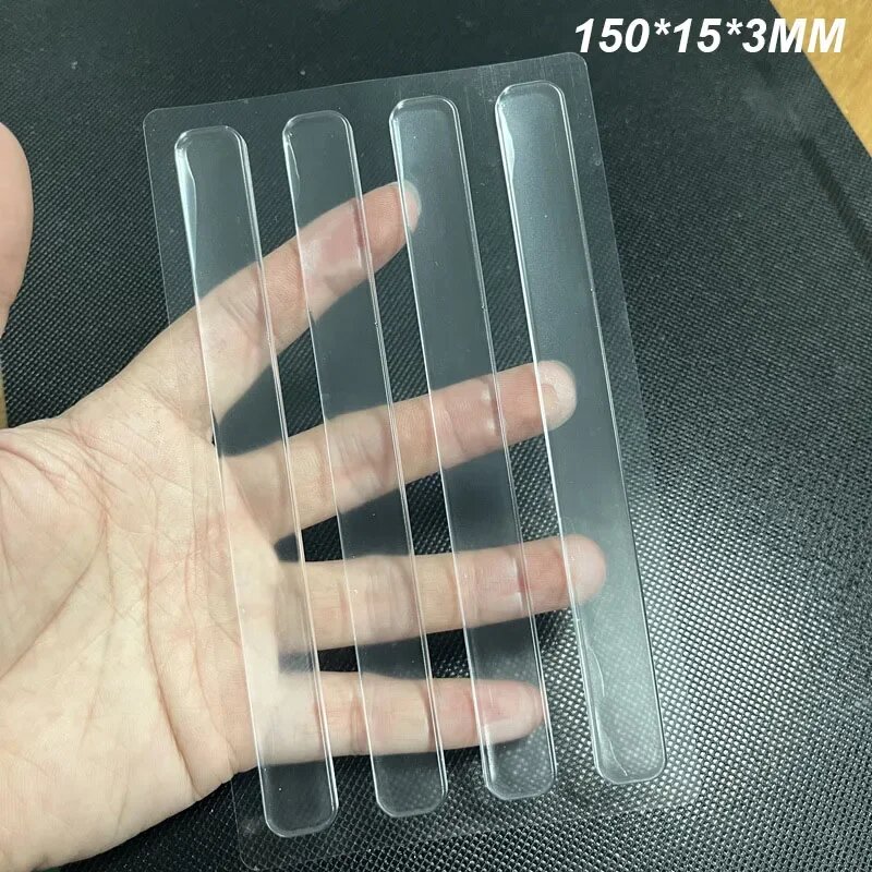 Самоклеящиеся пробки для дверей, прозрачные резиновые прокладки для мебели, Серый, 150X15X3mm 4pcs