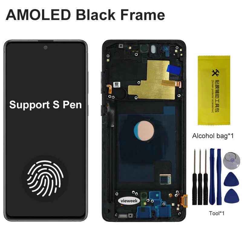 AMOLED-дисплей для Samsung Galaxy Note 10 Lite N770 N770F ЖК-дисплей с AMOLED Black Frame
