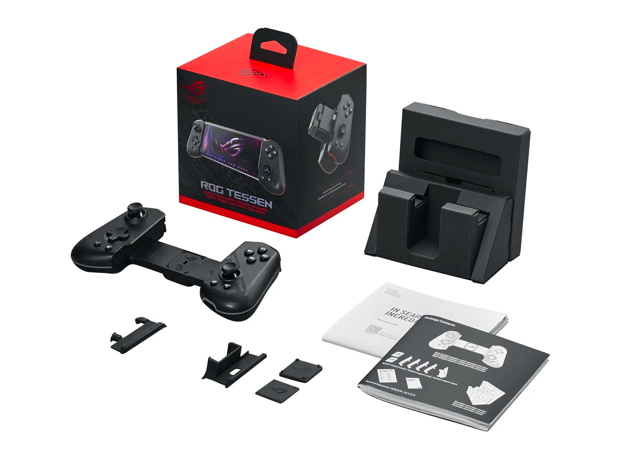 Игровой контроллер ASUS ROG Tessen для Android (складной, один размер подходит всем, отображение ключей, освещение RGB, скорость 500 Гц)