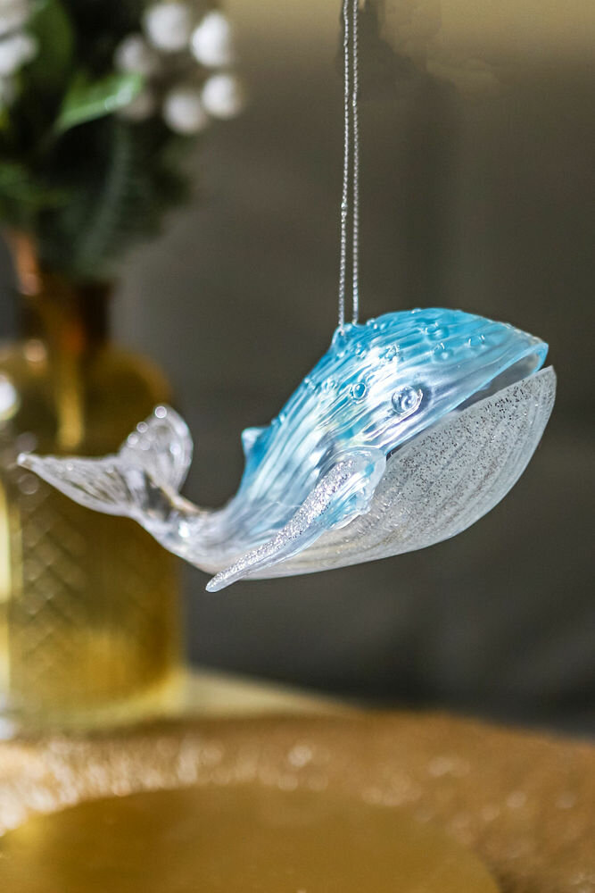 Ёлочная игрушка небесный КИТ, пластик, 13 см, Kurts Adler T3482