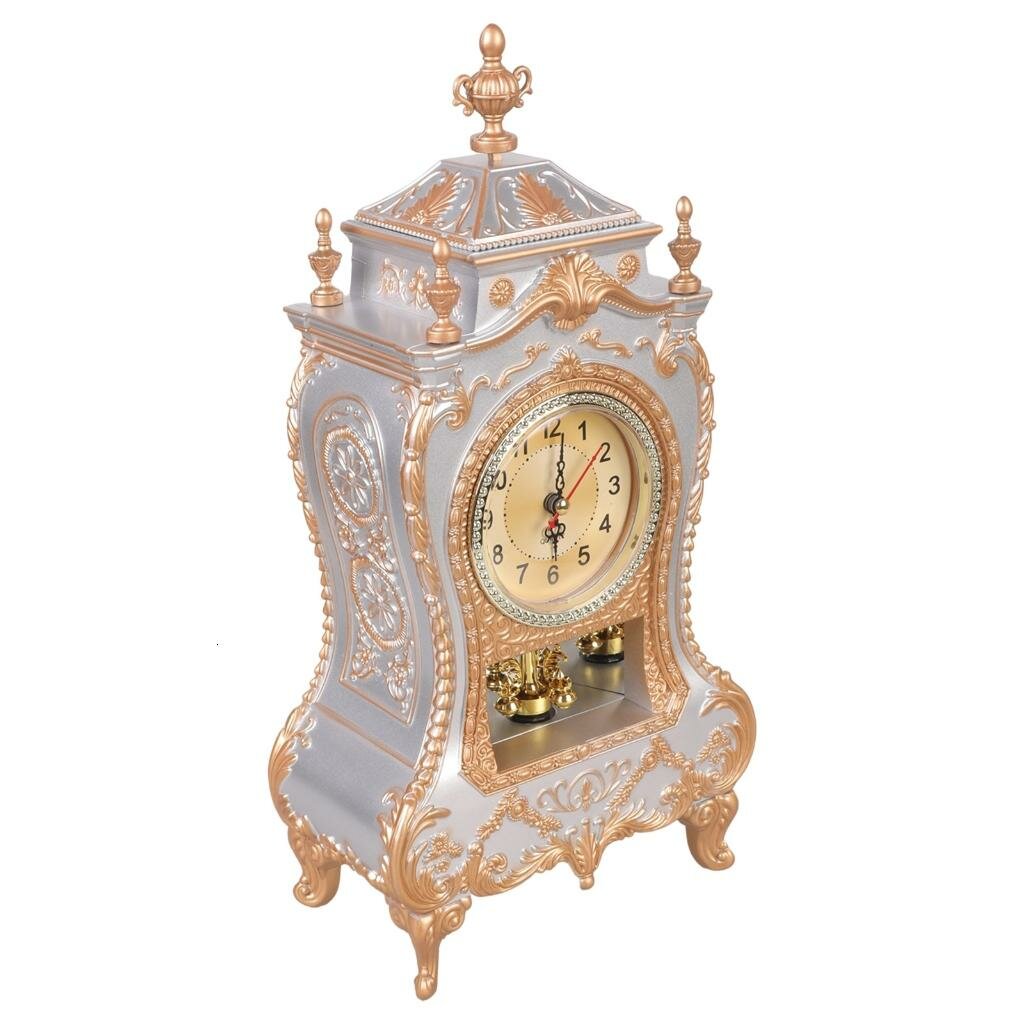 Античные настольные часы с маятником, Белый