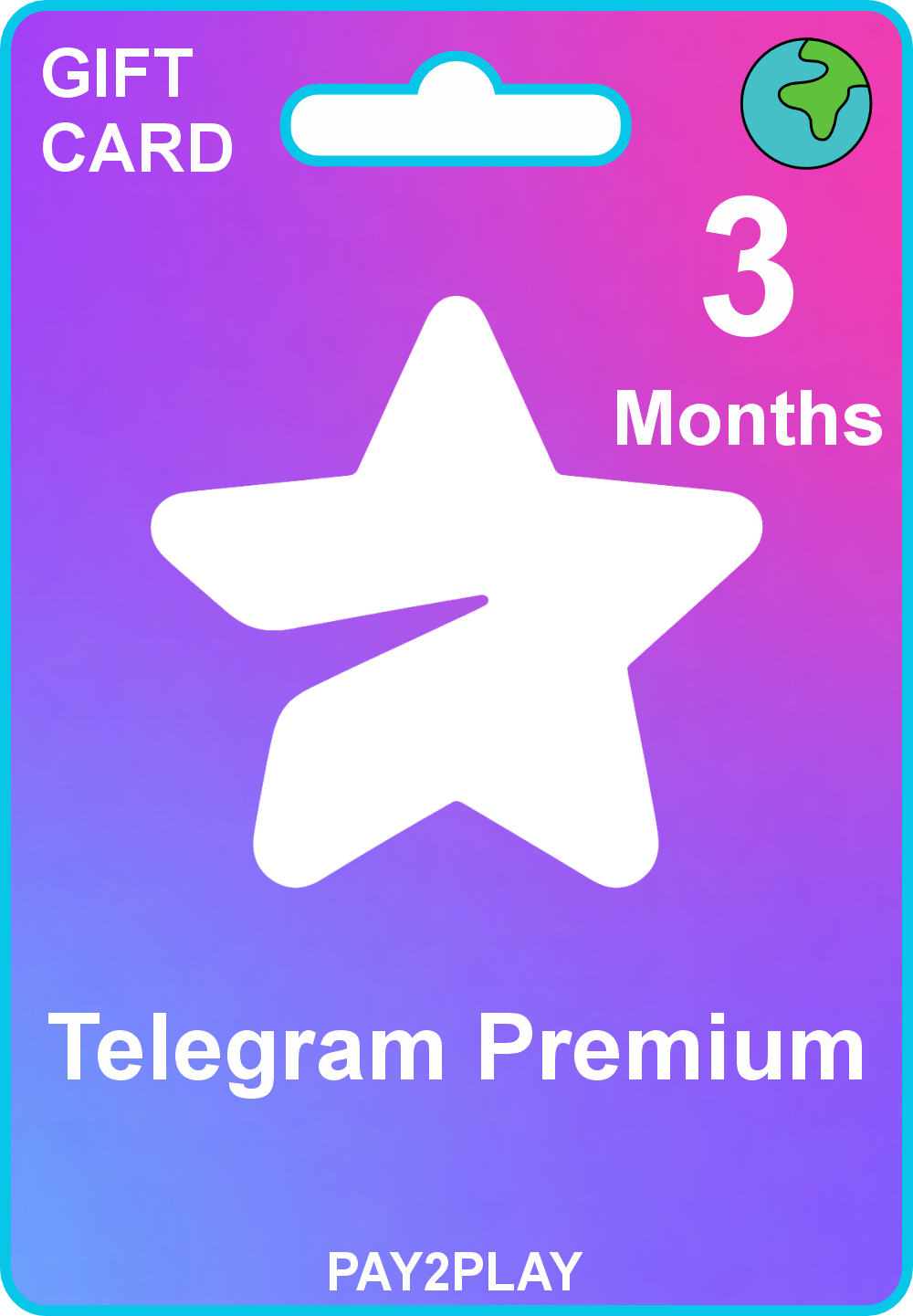 Подписка Telegram Premium 3 месяца /Подарочная карта, Продление подписки / Telegram Premium Subscription 3 months
