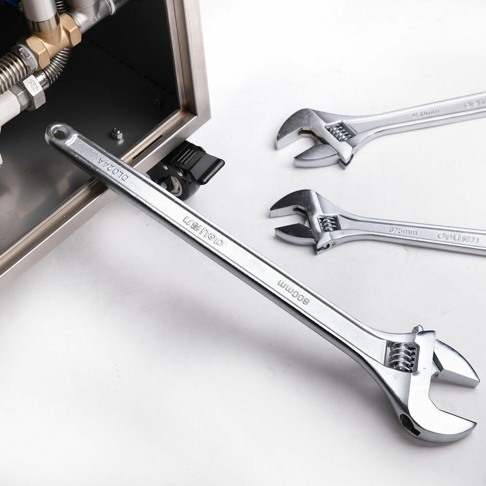 Разводной ключ DELI 600мм DL024A (раскрытие до 62мм, углеродистая сталь) 98313