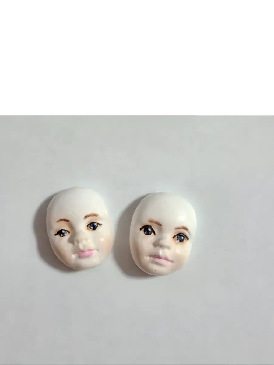 Набор раскрашенных лиц - 2 шт, для ватной игрушки