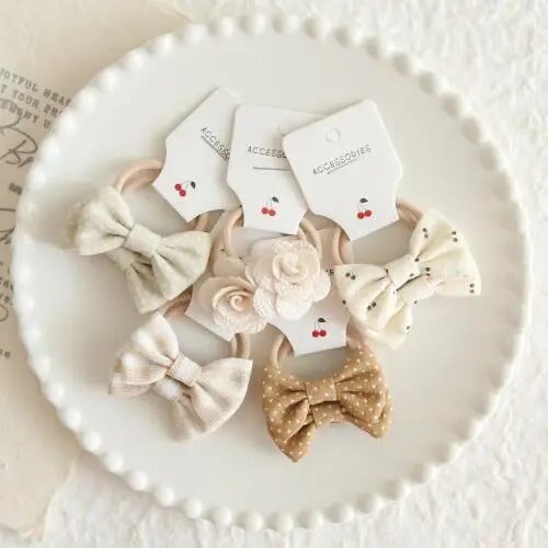 MOONBIFFY Резинки для волос 5 пар Белый, stayle 8