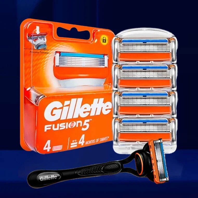 Лезвия для бритвы Gillette Fusion 5 4pcs and handle
