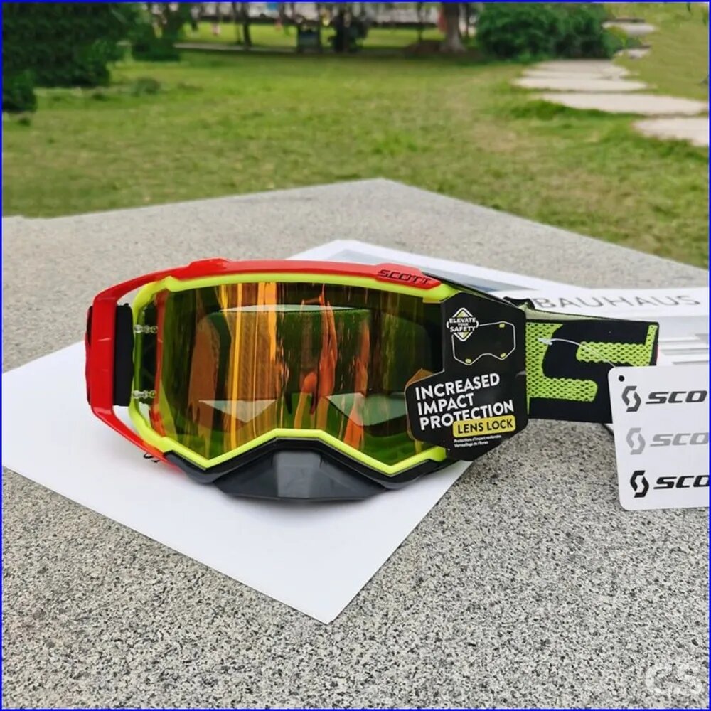 Scott Мотоочки желтого цвета для бездорожья с защитой от запотевания и зеркальными линзами