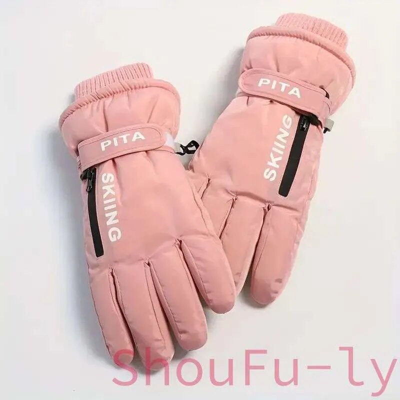 Женские розовые перчатки для зимних видов спорта PITA SKIING, 1 пара, размер M