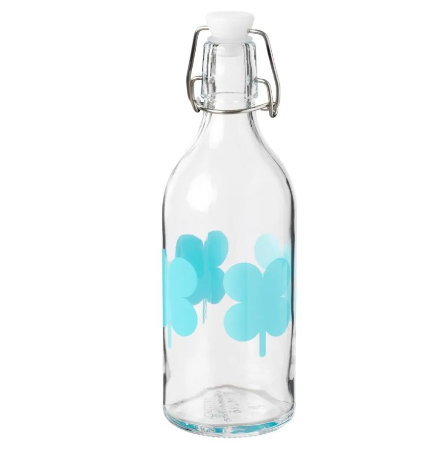 Бутылка с пробкой соммар 2019 икеа прозрачное стекло, с рисунком (0.5 л)