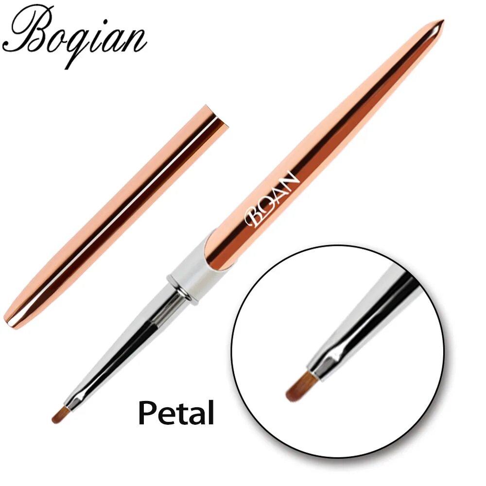 Кисть для ногтей BQAN, petal, розовое золото