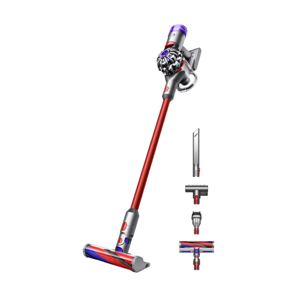 Ручной пылесос Dyson V8 SV10K Slim Fluffy, Nickel / Red (Серый/Красный)