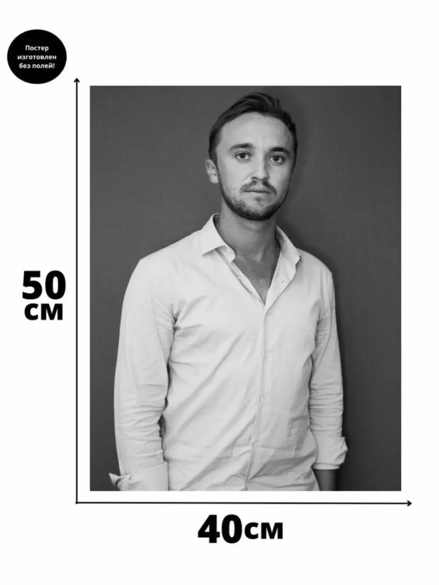 Постер Том Фелтон Драко Малфой, 40 x 50 см (без полей), бумага, без рамы