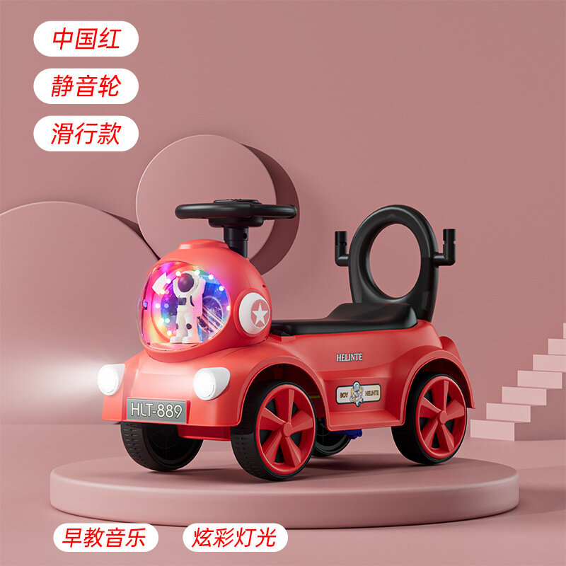 Детский электромобиль для детей 1-6 лет, четырехколесный электросамокат в стиле космонавта, детская игрушка-каталка с поворотным механизмом, тележка.