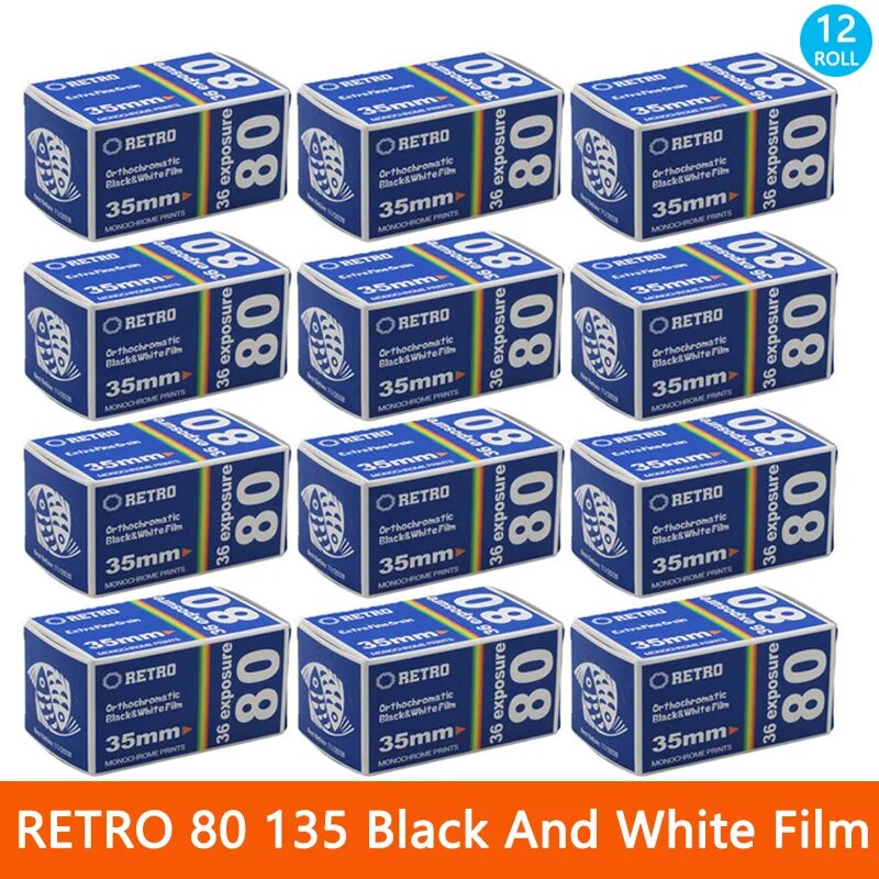 ORTHOCHROMATIC Tone RETRO 80 Черно-белая пленка 35мм 36 экспотов