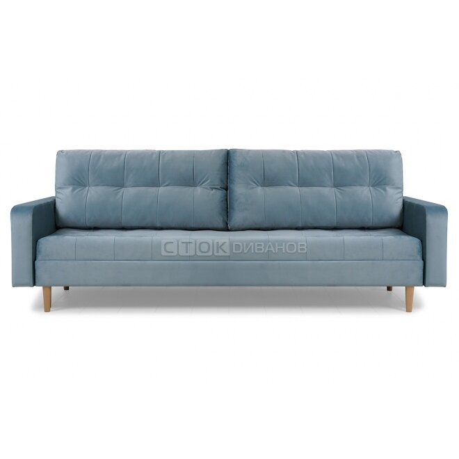 Диван Сток Диванов Бали, бледно-синий, 225 см, механизм еврокнижка, на ножках