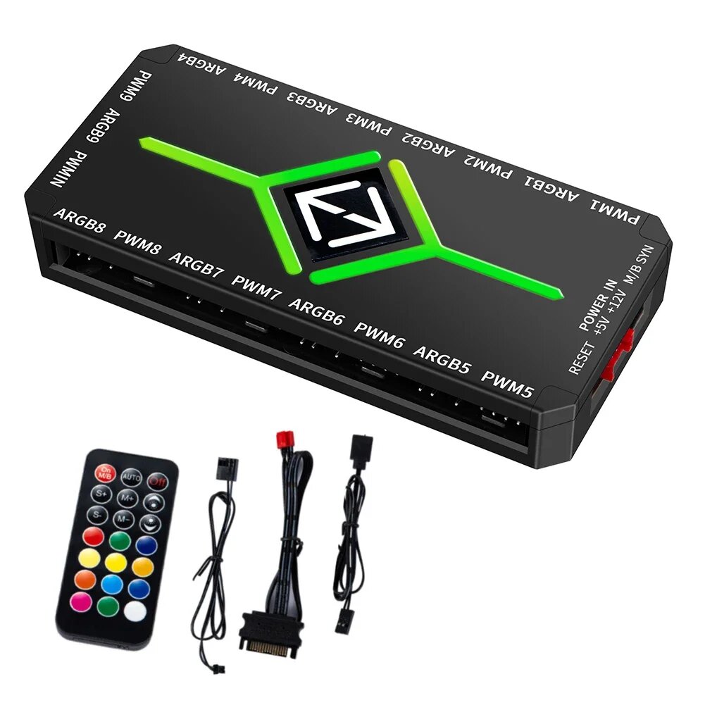 ONEVAN PWM Fan Hub 9 портов Black