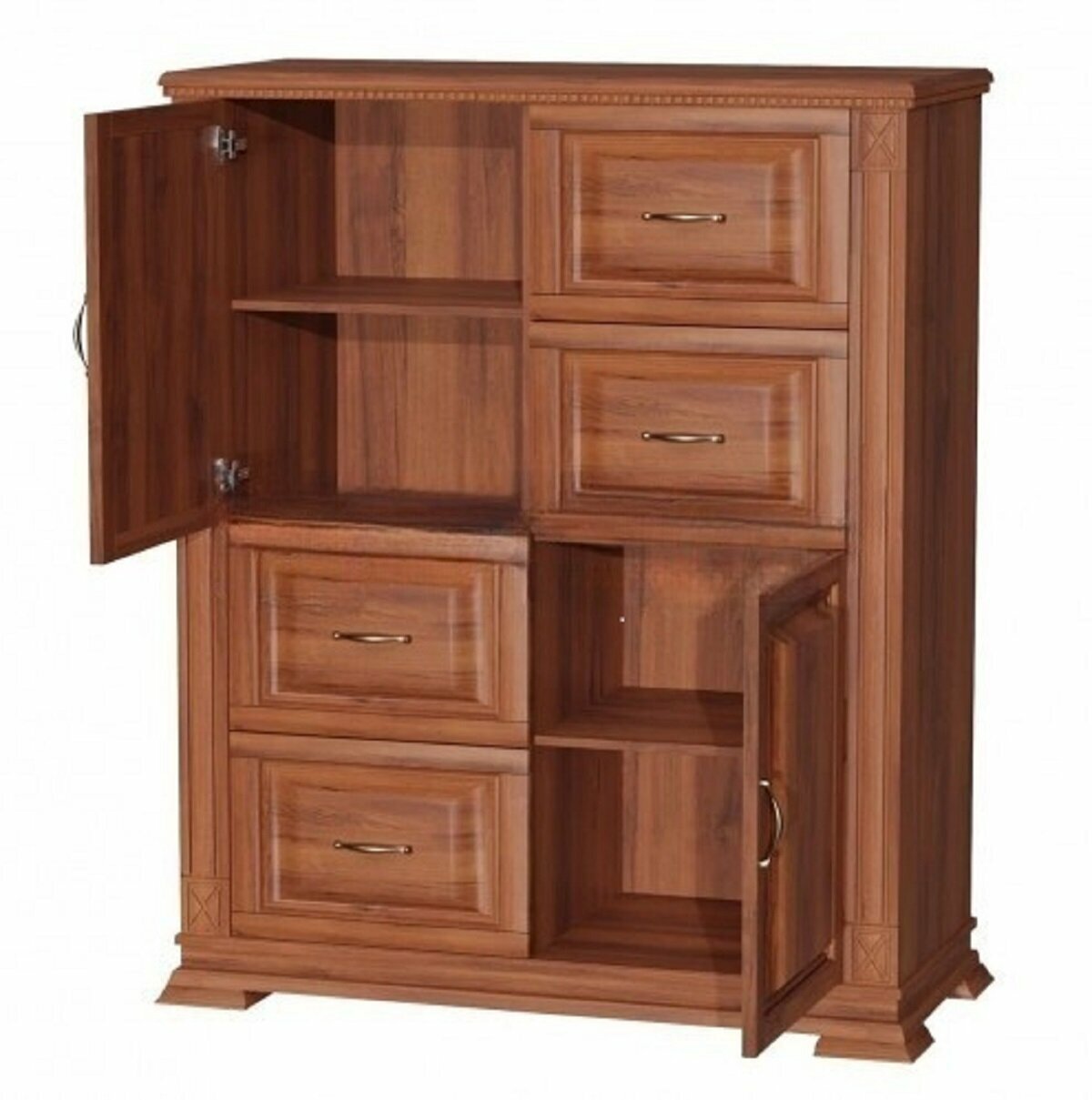 Комод для хранения вещей из массива сосны Верди PREMIUM 219, 100x45x120 дуб 2