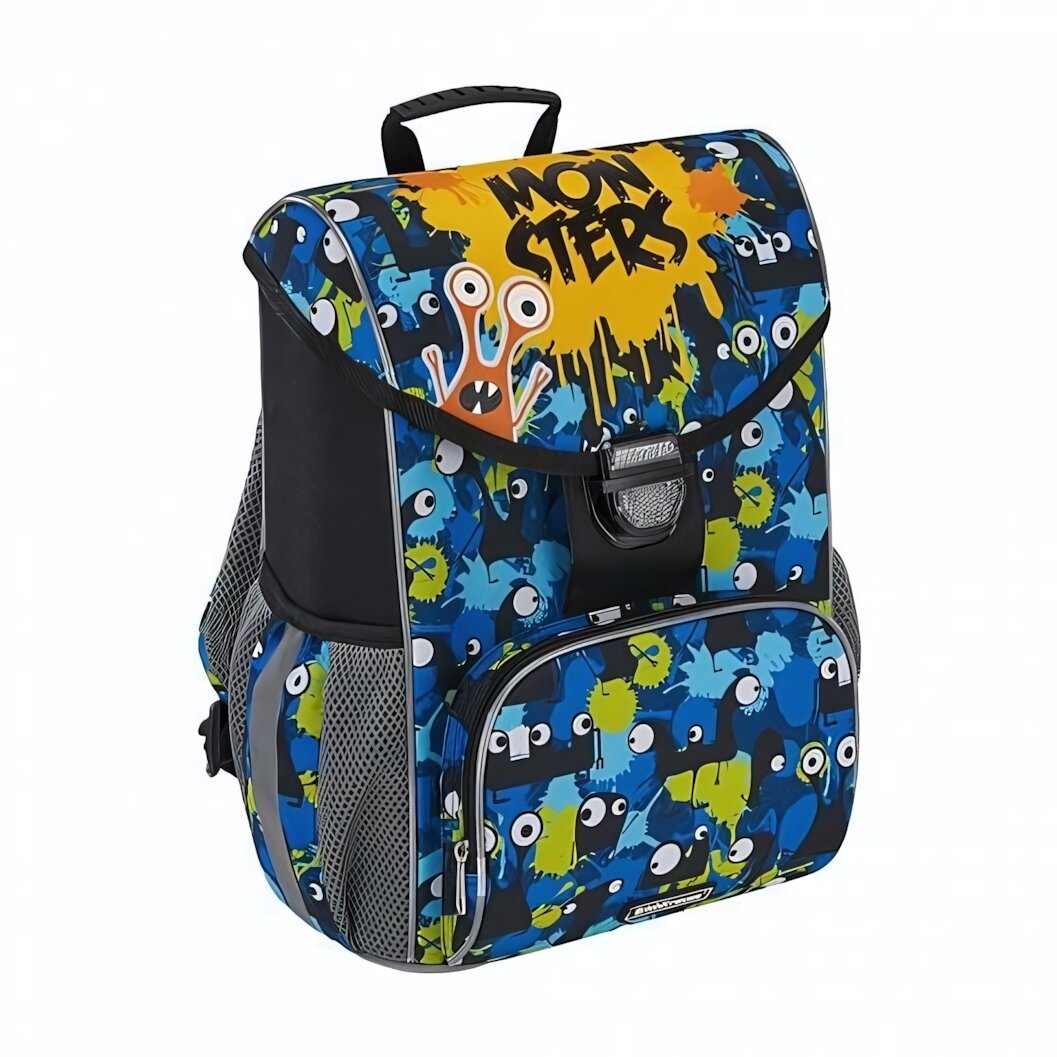 Ранец школьный ErgoLine 'Monsters', 15л, 25x37x14см, полиэстер
