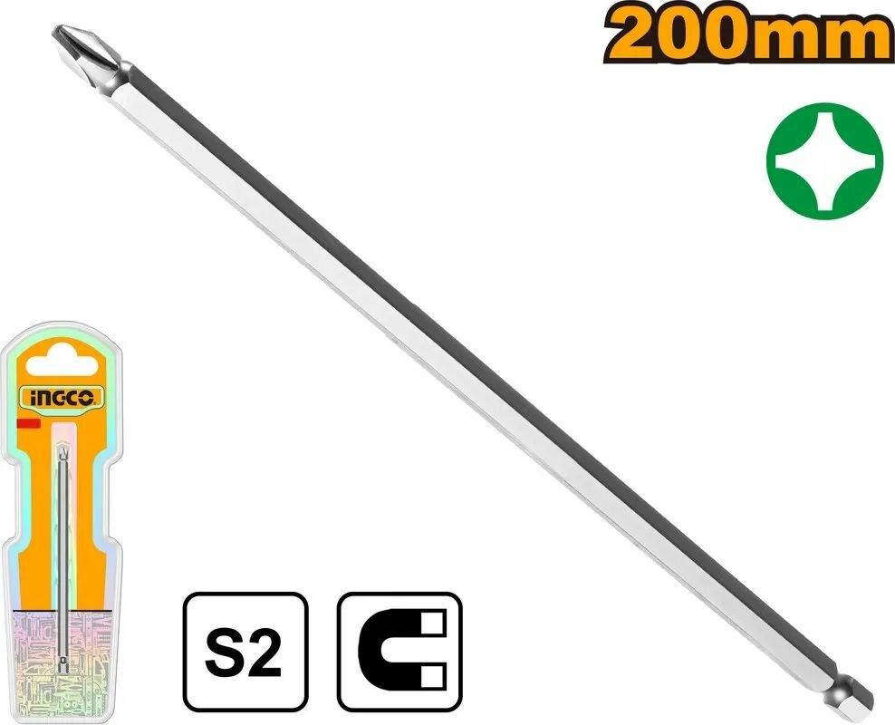 Бита PH2 200 мм INGCO SDB61HL2001