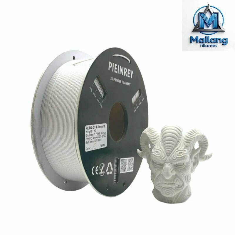 PETG-GF(Glass Fiber) пластик для 3d принтера 1.75 мм, 1 кг, белое