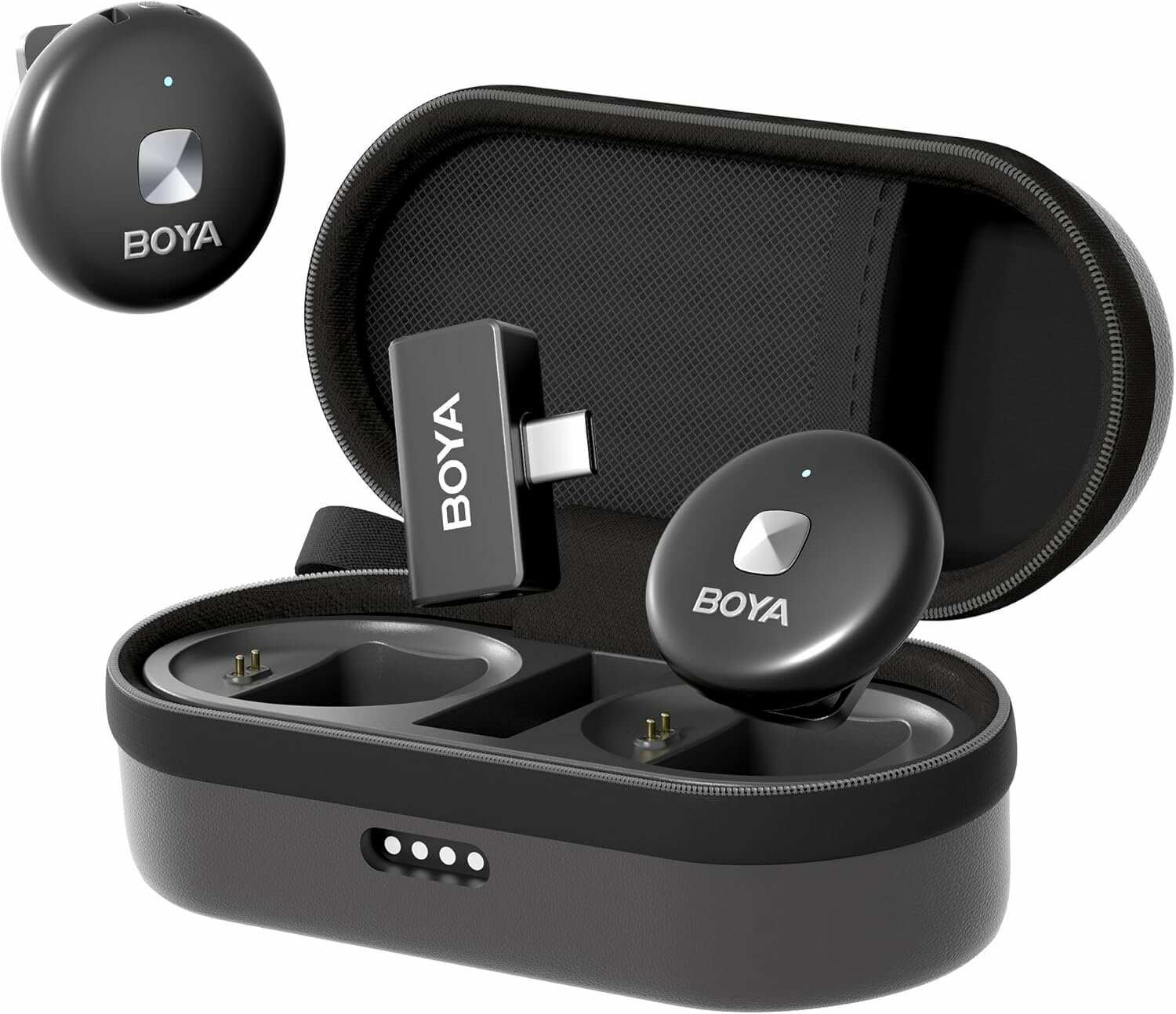 Беспроводной петличный микрофон BOYA Omic-U (Type-C) Button с шумоподавлением, ультракомпактная с частотой 2,4 ГГц