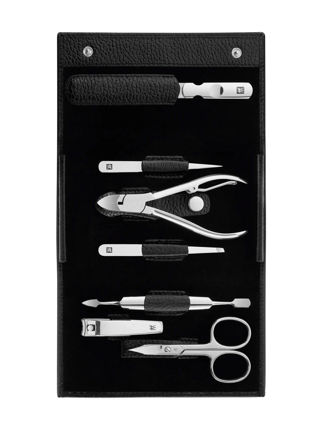 Набор маникюрный Zwilling Inox, 7 инструментов, в кожаном футляре, черный