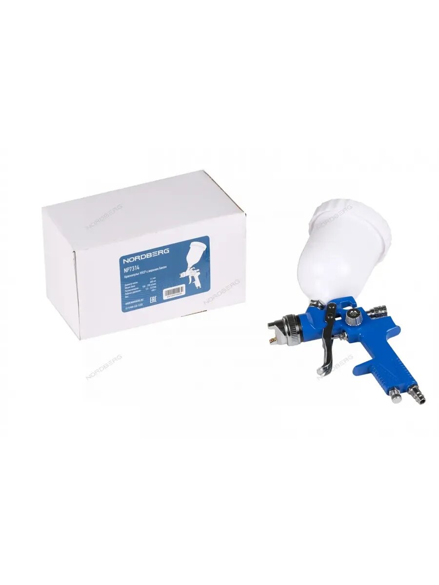 Краскопульт NP7314 HVLP с верхним баком, сопло 1,4 мм NORDBE