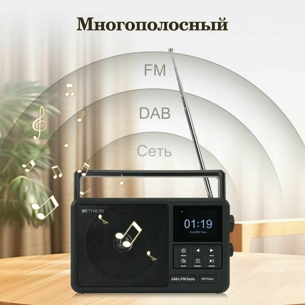 Интернет-радиоприемник RETEKESS TR640 (черный)