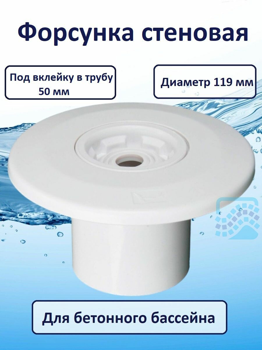 Форсунка для бассейна стеновая, подкл.50 мм, бетон