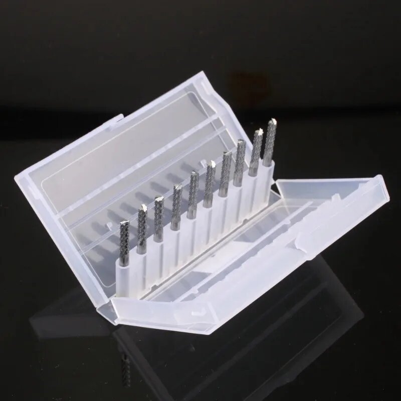 10 шт. 3,175 мм фреза для кукурузы, печатная плата, твердосплавная фреза, концевая фреза, прецизионные фрезы для печатных плат, фрезы, инструменты