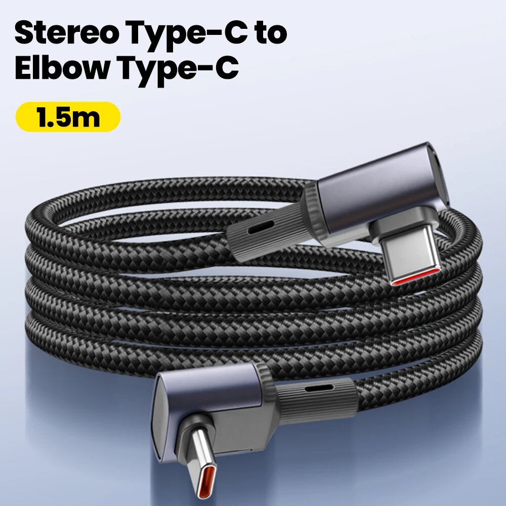 PD 100 Вт Тип C к USB C Кабель для быстрой зарядки Угловой кабель 90 градусов типа C Stereo to Elbow