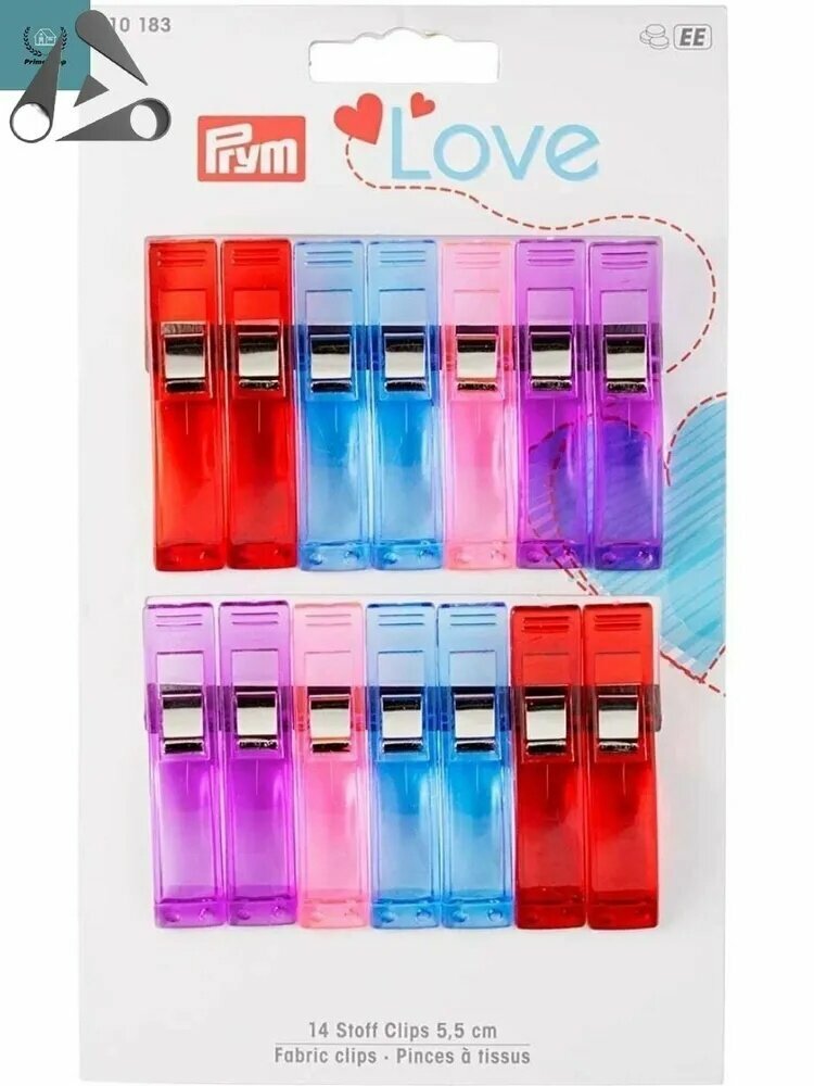 Клипсы/зажимы PRYM LOVE для шитья и рукоделия 5,6 см х 14 штук, пластик/металл, 610183