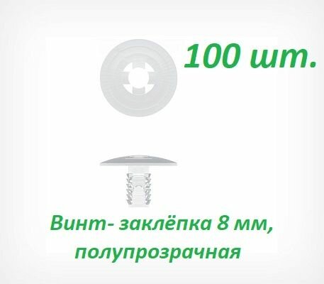 Заклепка пластиковая QUICK LOCK 8 мм. полупрозрачная, 100 шт.