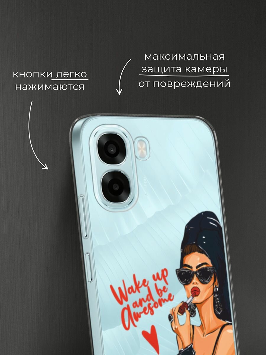 Чехол на Oppo A6x / Оппо A6x с принтом Home makeup, прозрачный — фото 1