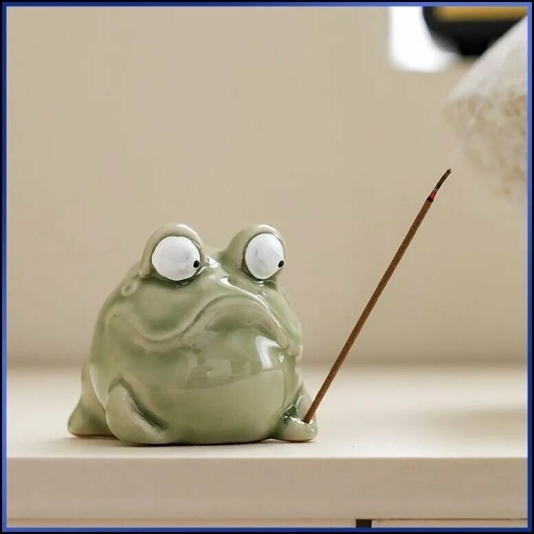 Уникальная провокационная лягушка из керамики для декора стола, эксклюзив