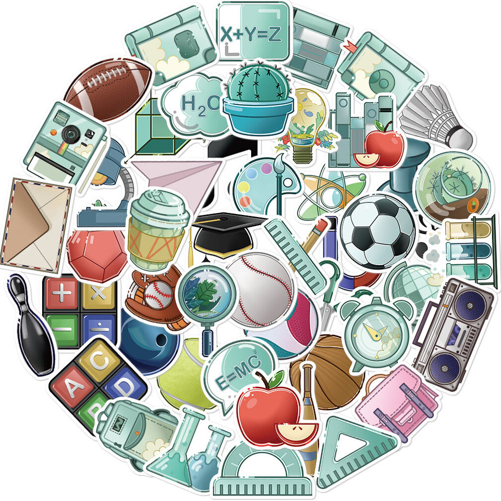 50 шт./упаковка. Аниме-наклейки для школы. Декоративные мультяшные наклейки для мобильных телефонов, кружек, игрушек, ноутбуков. Наклейки-бомберы.