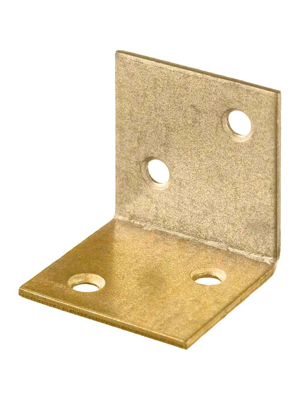 Набор Уголок мебельный широкий УМШ-2.0, 25х25х25 х 2мм, желтый цинк, ЗУБР {31033-25} (10 шт)